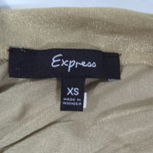 Express | Tops | Express Womens Gold Shimmery Sheer Tank Top Sz Xs ...